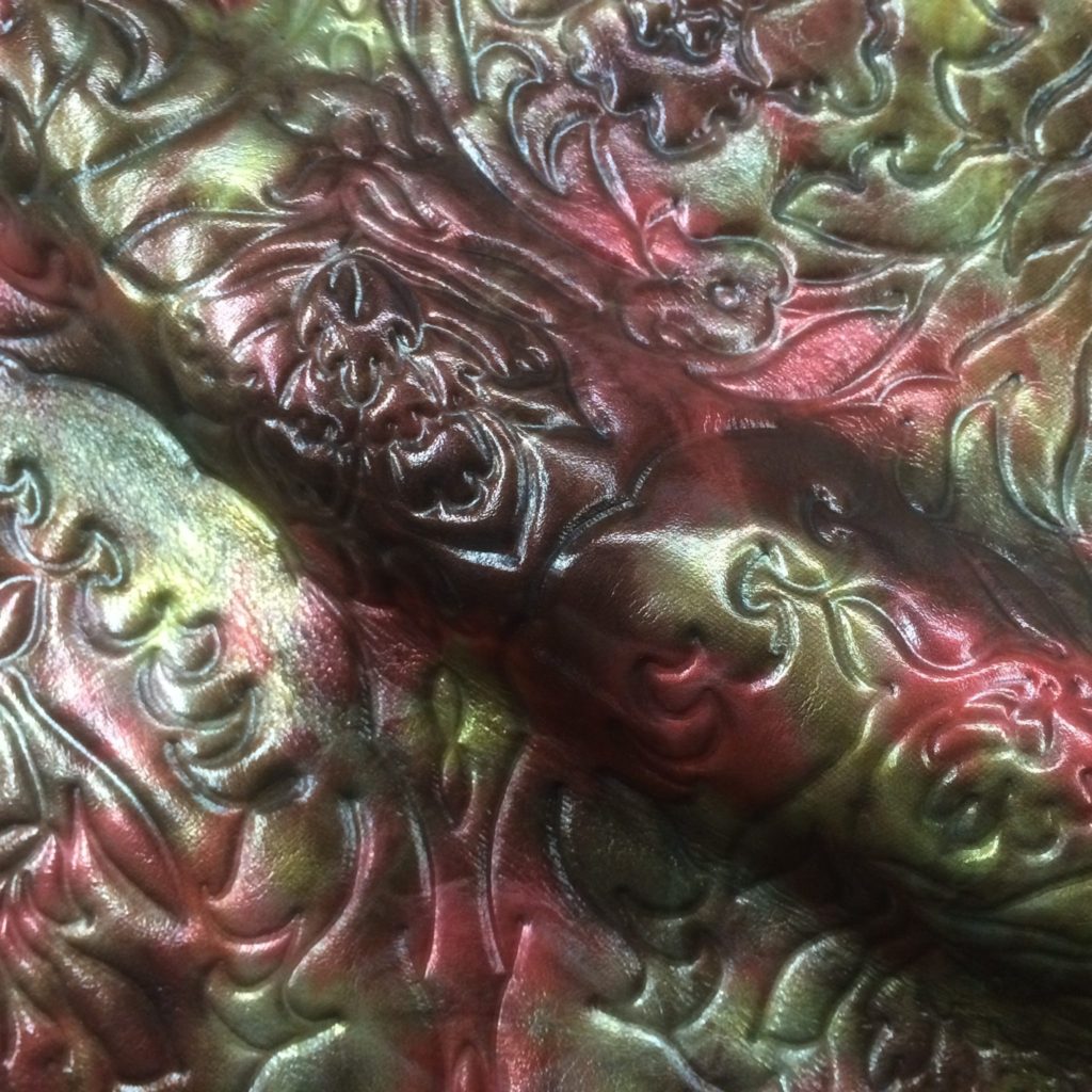 Renaissance Garden Emboss with Gold, Bronze and Red on Cow Suede ...