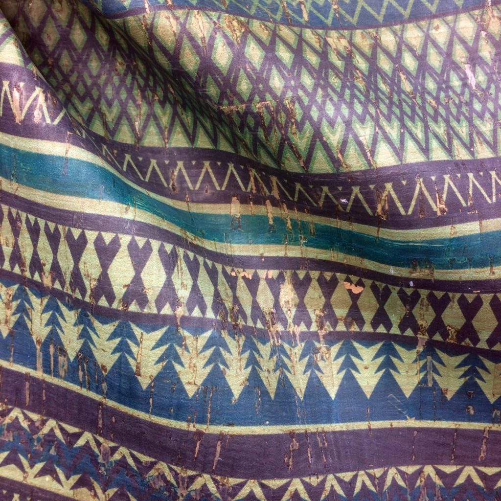 Green Native Folks Print on Natural Cork - Rainbow Leather