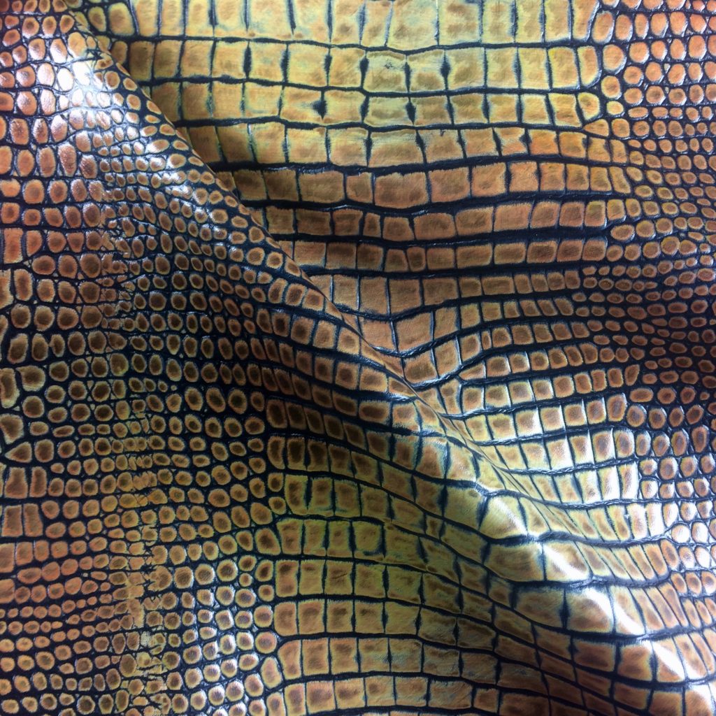 Embossed Alligator with Desert Color Hand Tipping on Tan Cow Leather ...