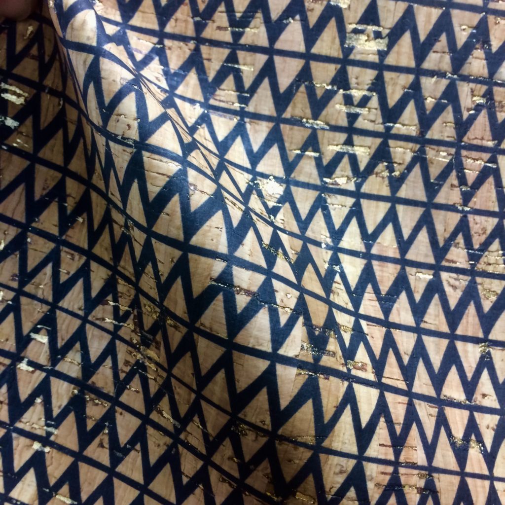 Lattice Pattern Digital Print with Gold Flakes on Natural Cork ...