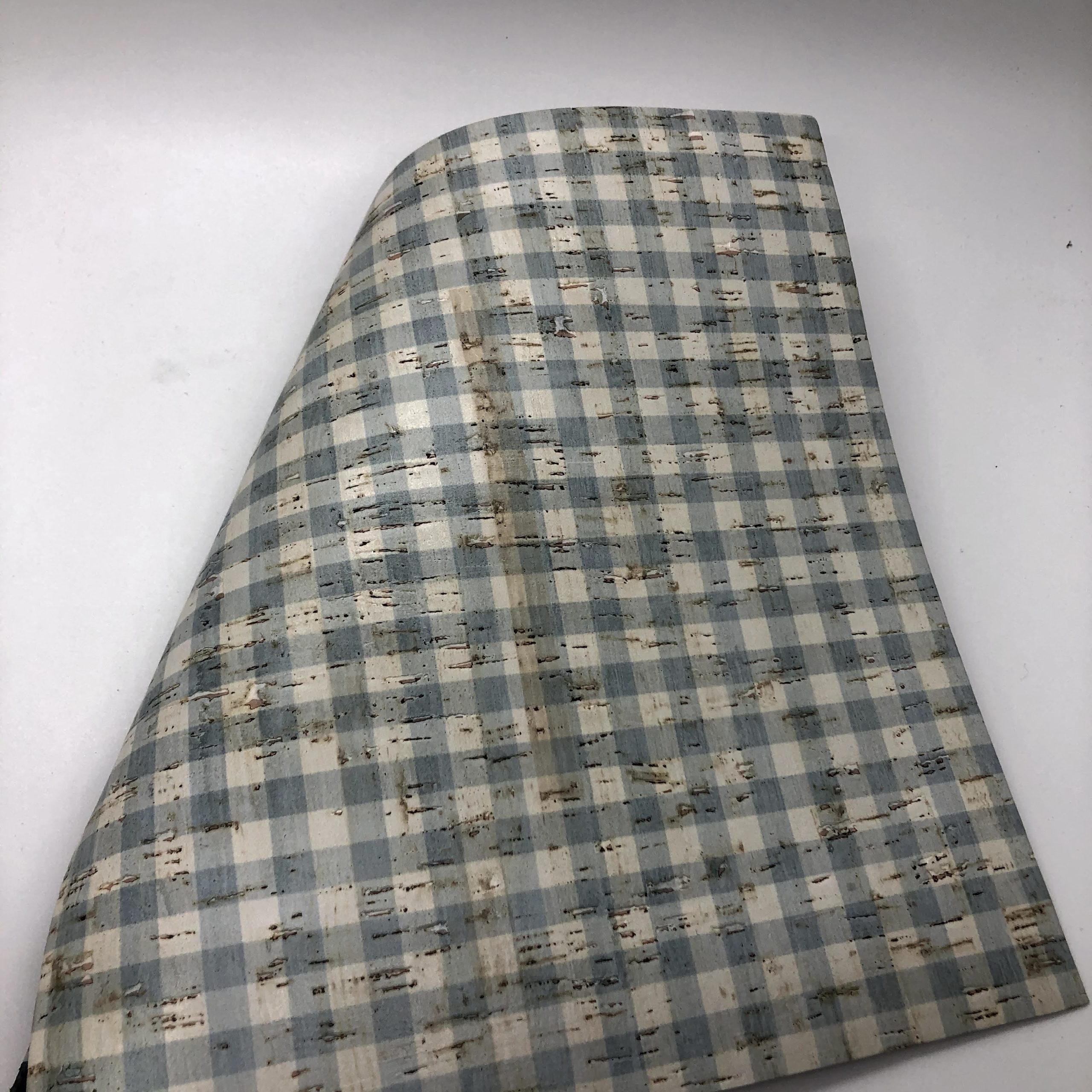 Farmhouse Pattern Plaid #2 on White Cork - Rainbow Leather