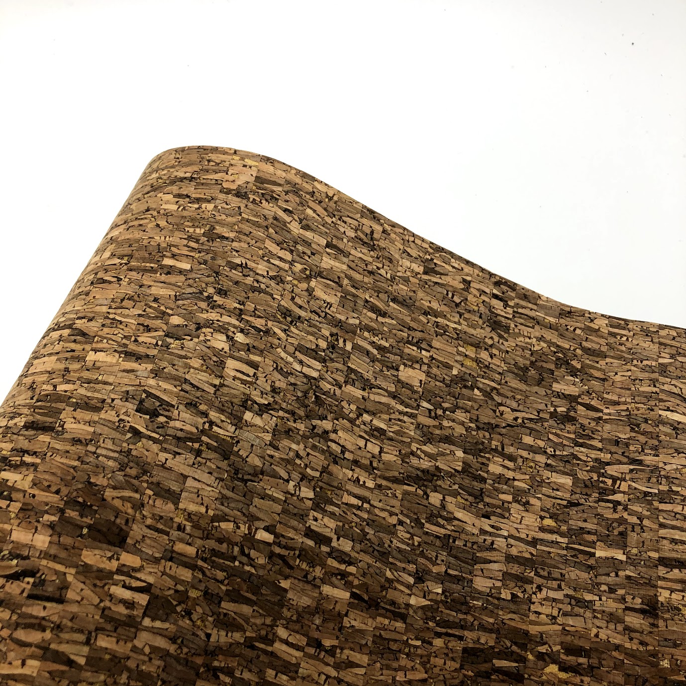 Rectangular Pattern on Natural Cork - Rainbow Leather