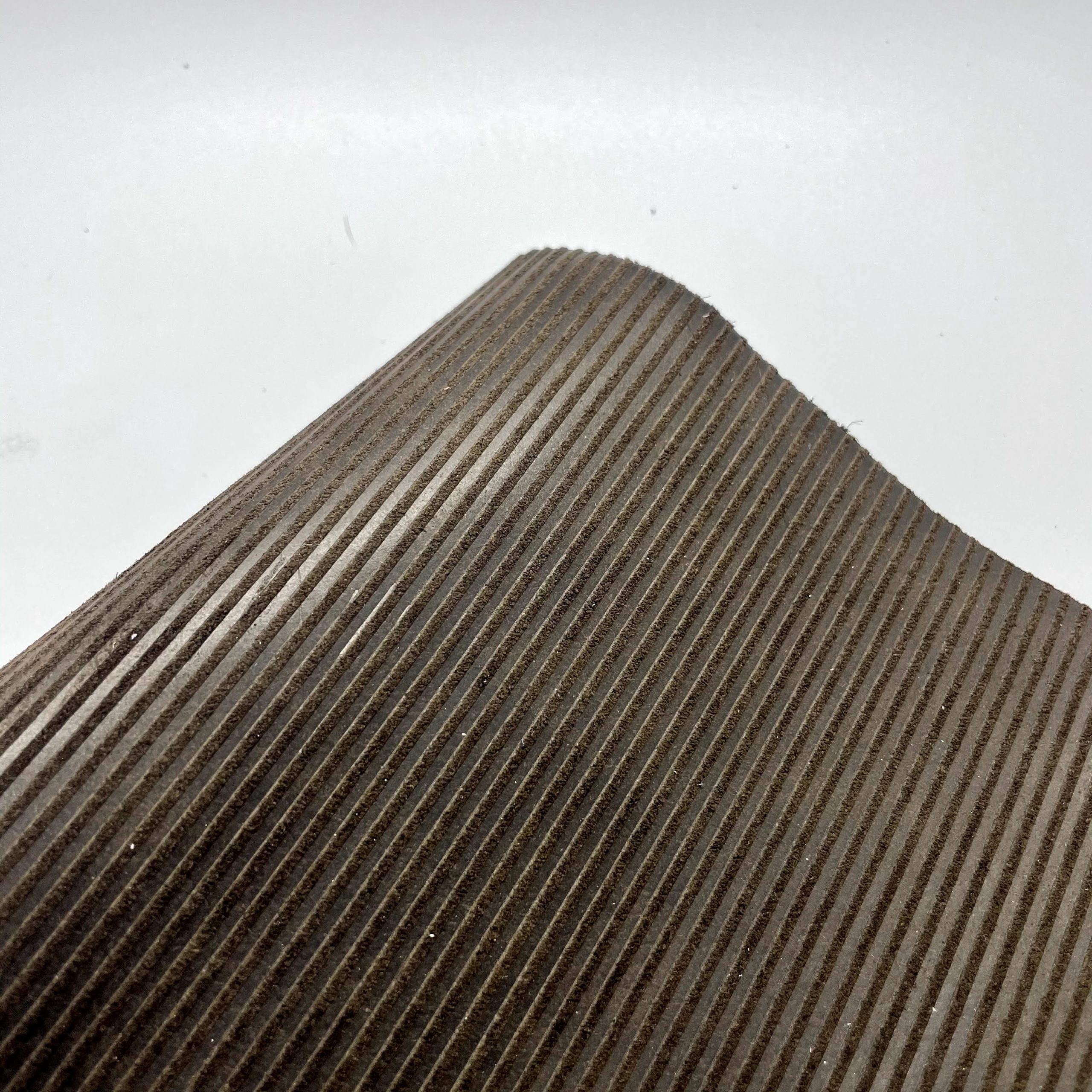 Corduroy Embossed on Brown Cow Suede - Rainbow Leather