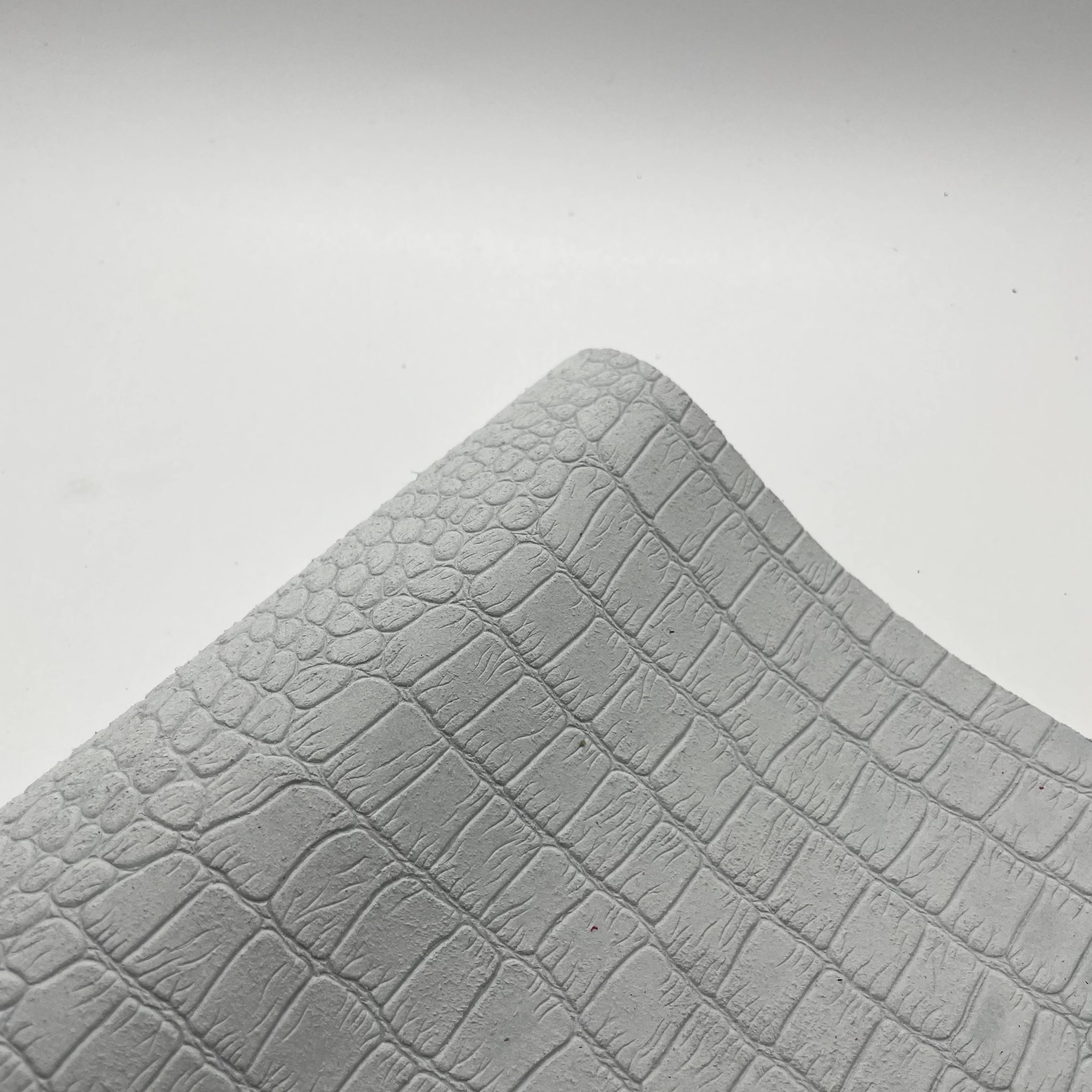 Paris Alligator Embossed on White Cow Suede - Rainbow Leather
