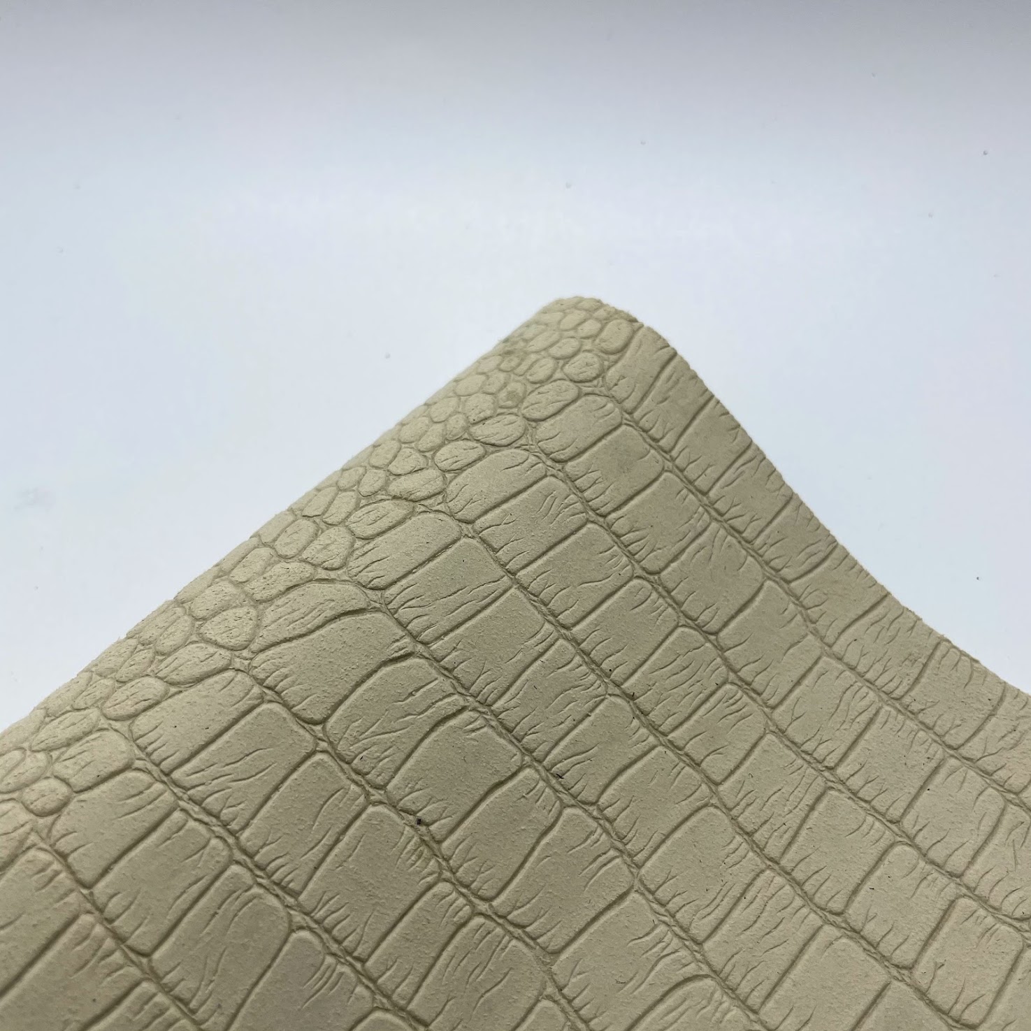 Paris Alligator Embossed on Bone Cow Suede - Rainbow Leather