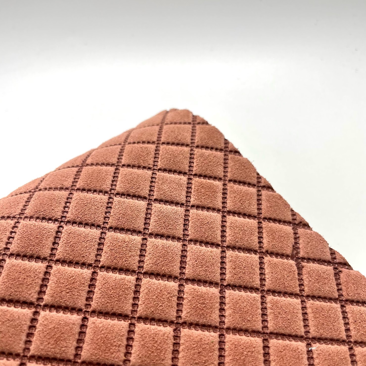 Quilt Emboss on Light Pink Cow Suede - Rainbow Leather