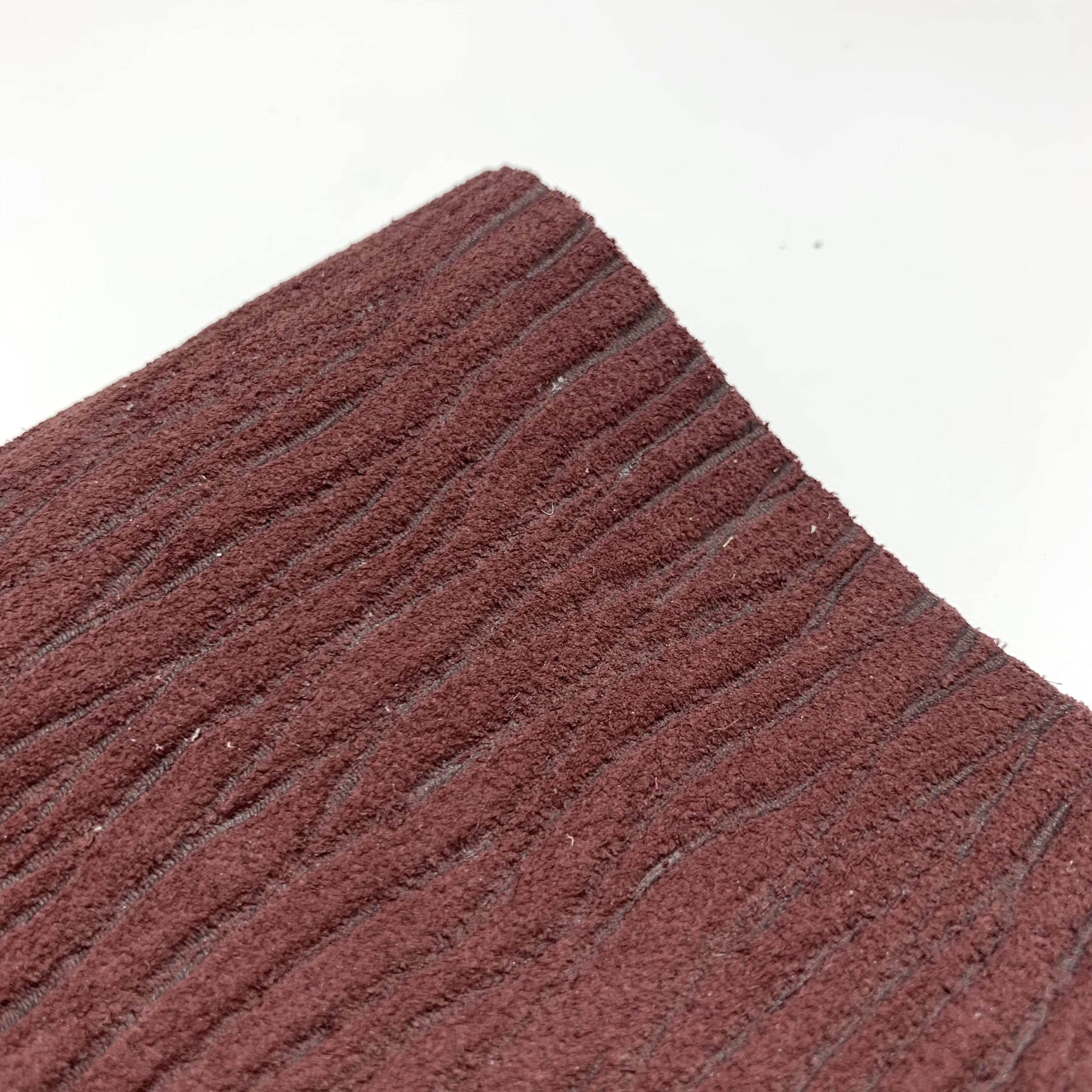 Bark Emboss on Wine Cow Suede - Rainbow Leather