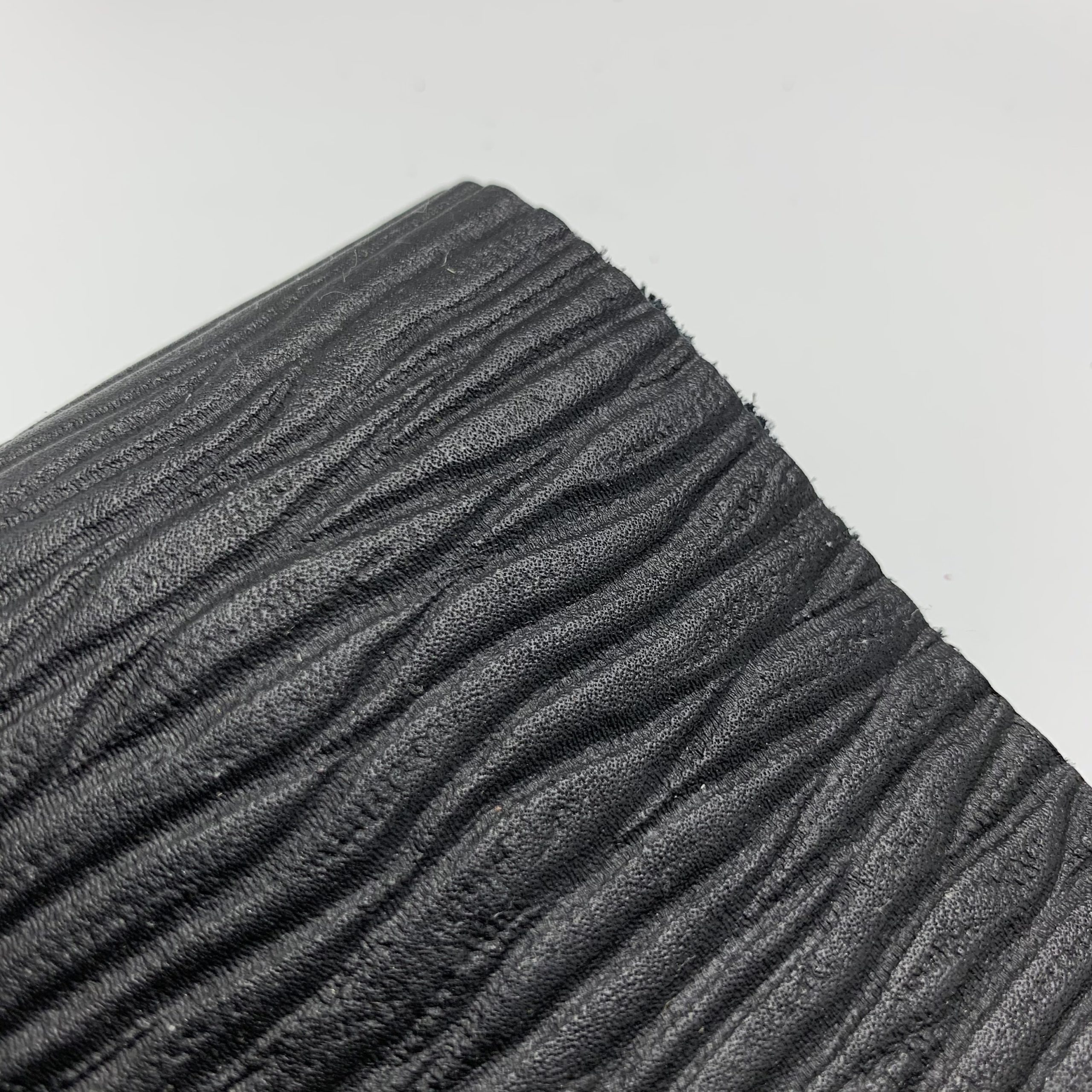 Bark Emboss on Black Cow Suede - Rainbow Leather