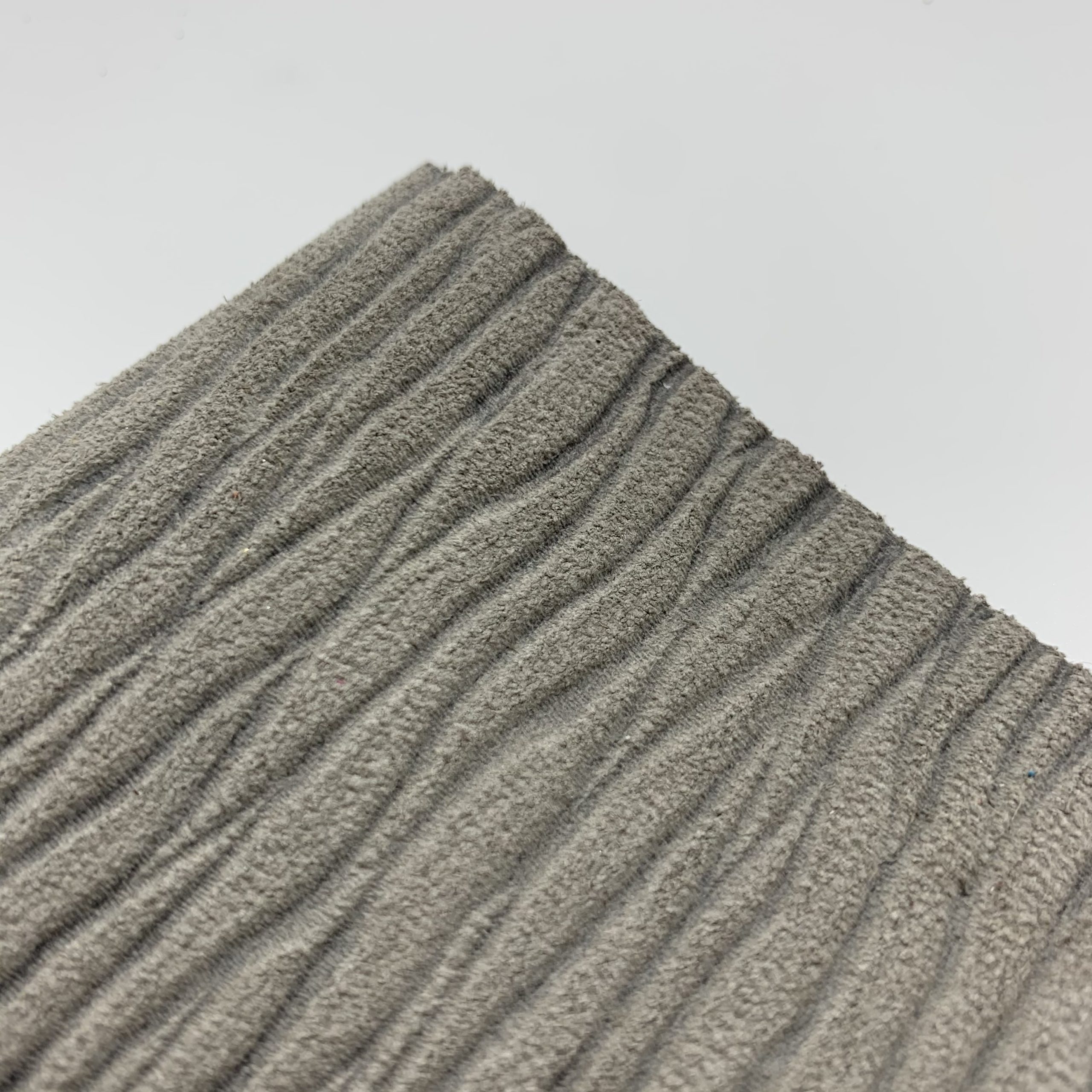 Bark Emboss on Gray Cow Suede - Rainbow Leather