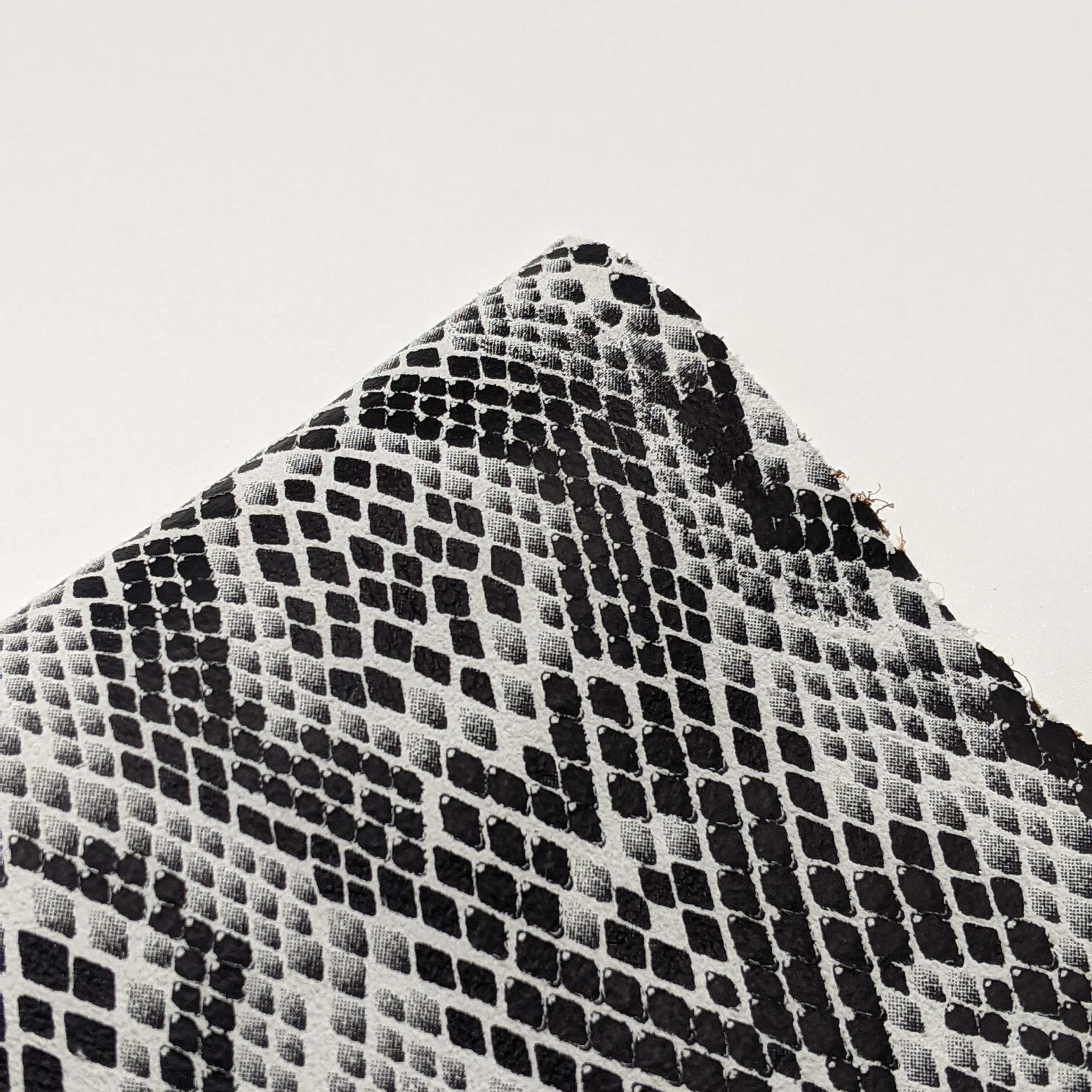 Black Diamond Python Snake on White Cow Suede - Rainbow Leather