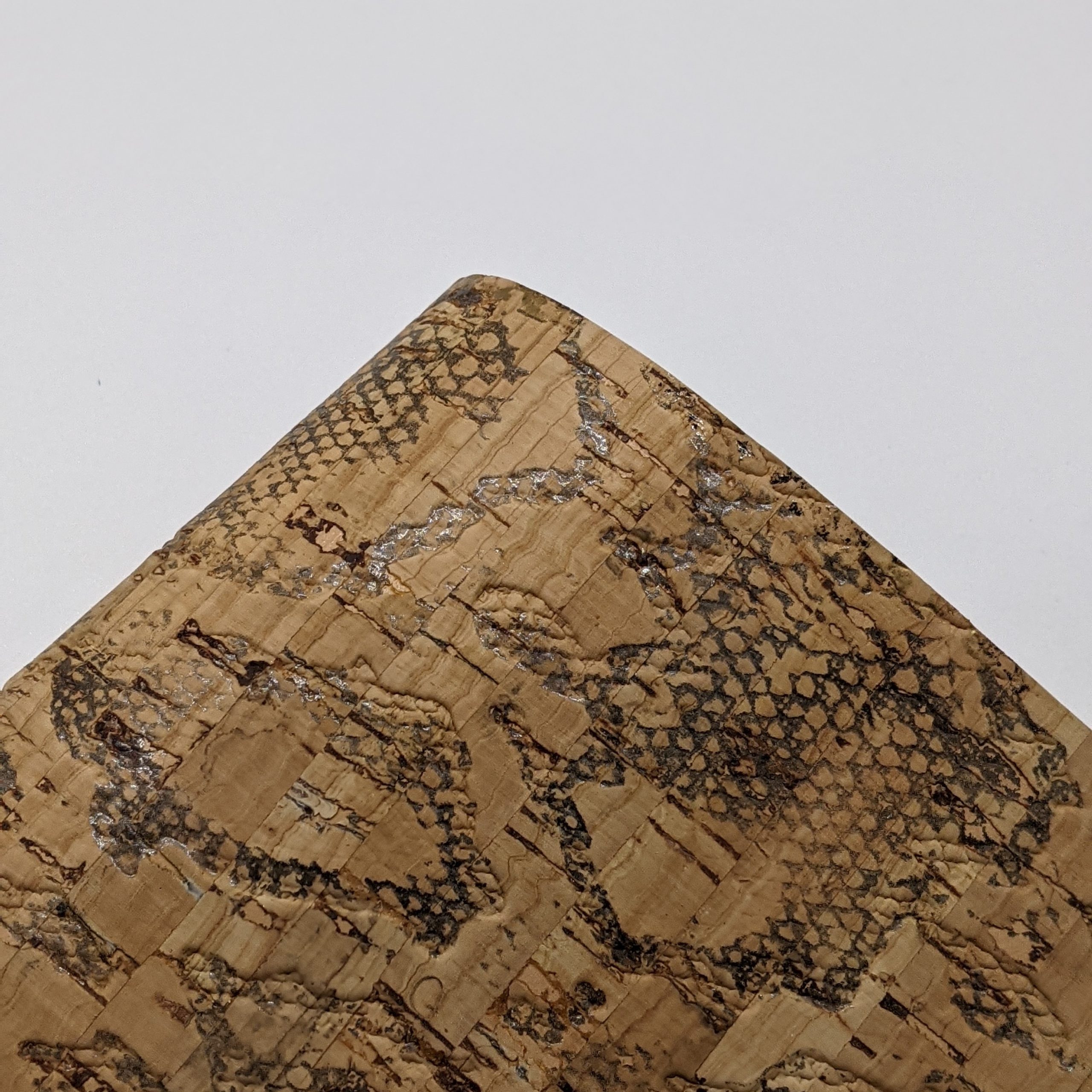 Dark Gray Boa Emboss on Natural Cork - Rainbow Leather