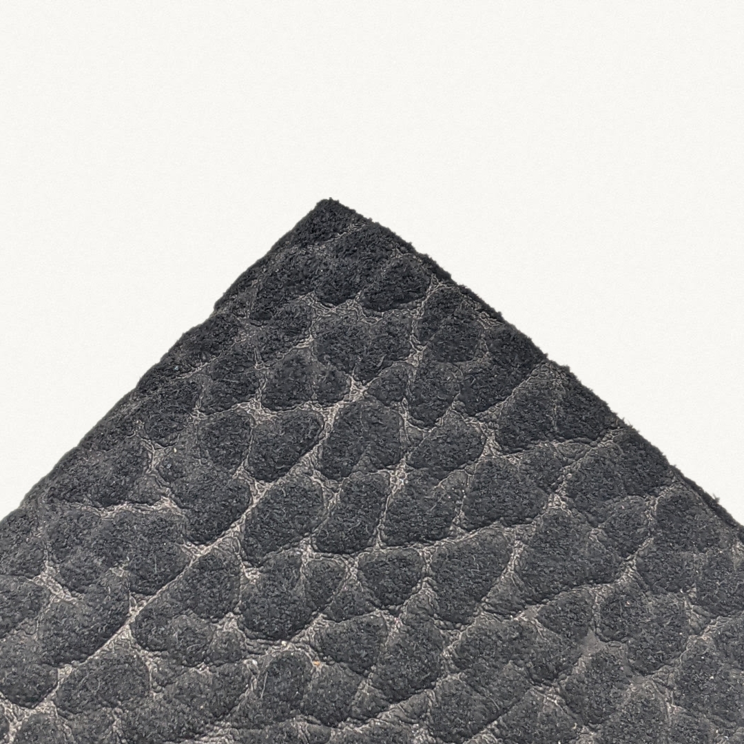 Walrus Emboss on Black Cow Suede - Rainbow Leather