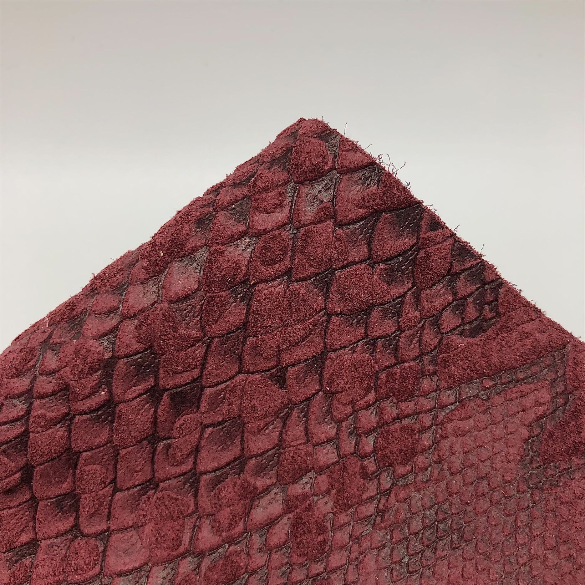 Boa Emboss on Wine Cow Suede - Rainbow Leather