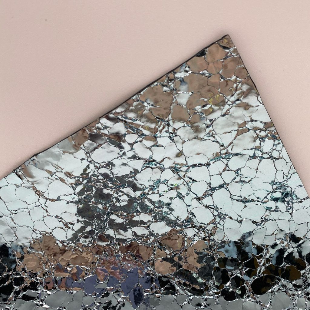 Lake Petra Crackle on Black Leather - Rainbow Leather