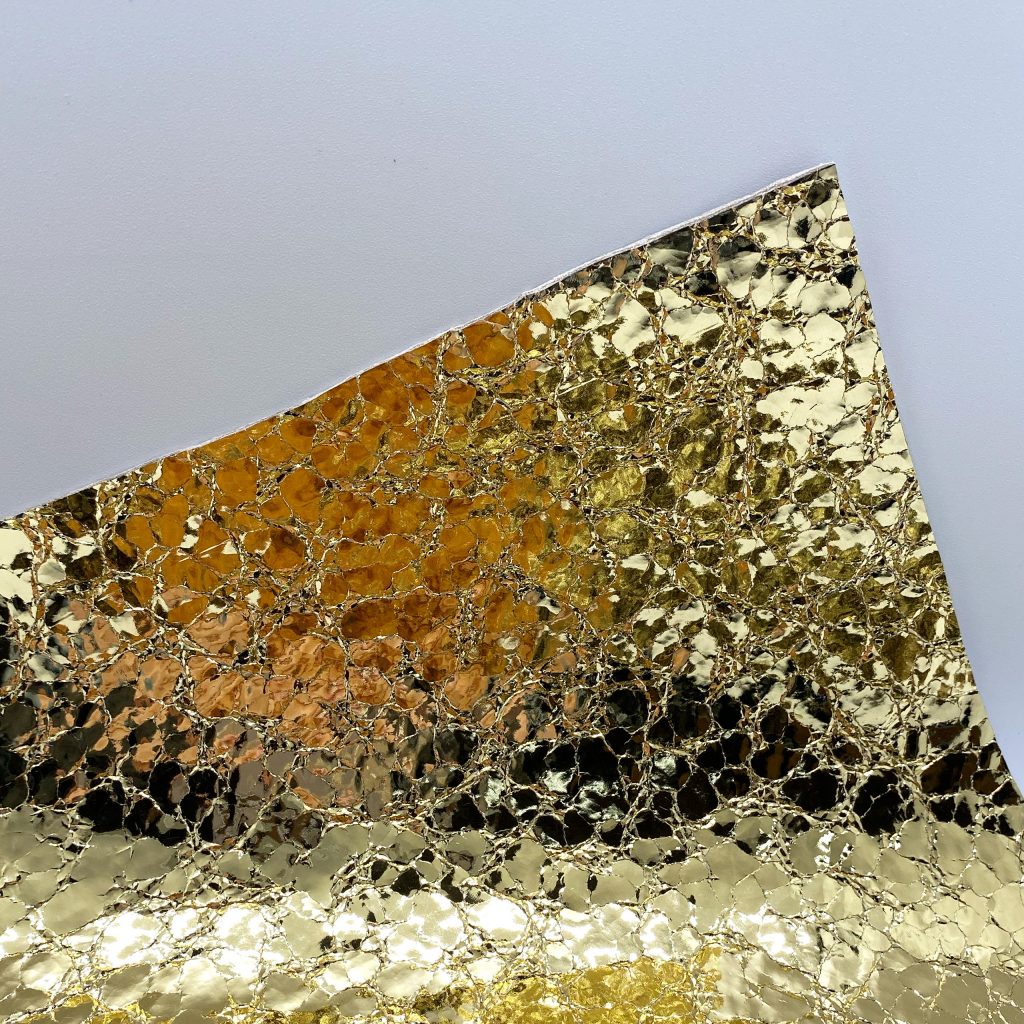 Gold Petra Crackle on Stone Leather - Rainbow Leather