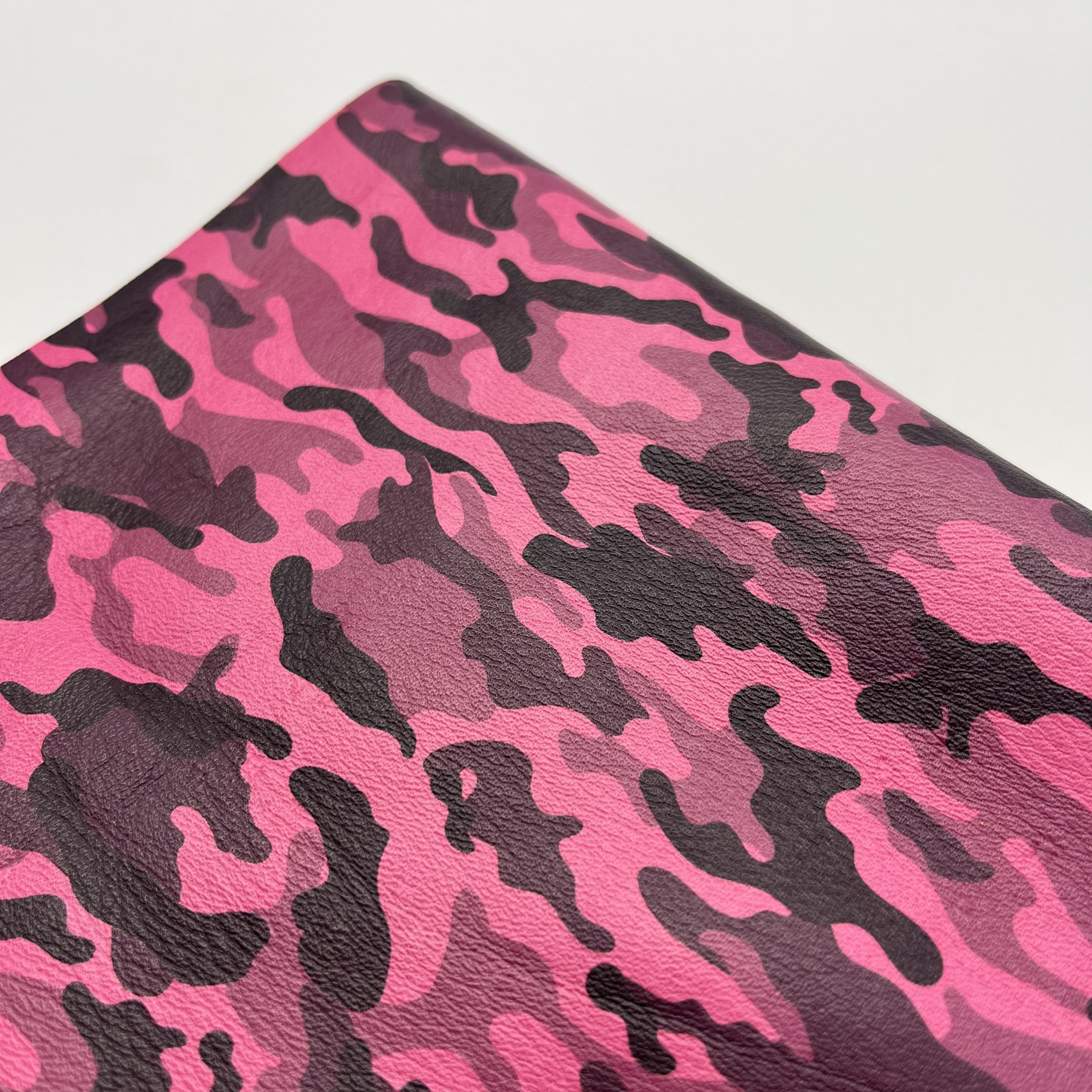 Hot Pink Camo Print on Leather - Rainbow Leather