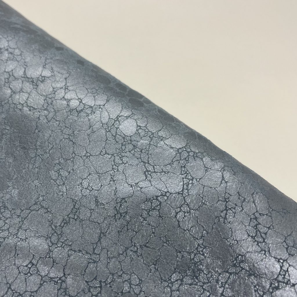 Silver Dust Pool on Pewter Cow Suede - Rainbow Leather