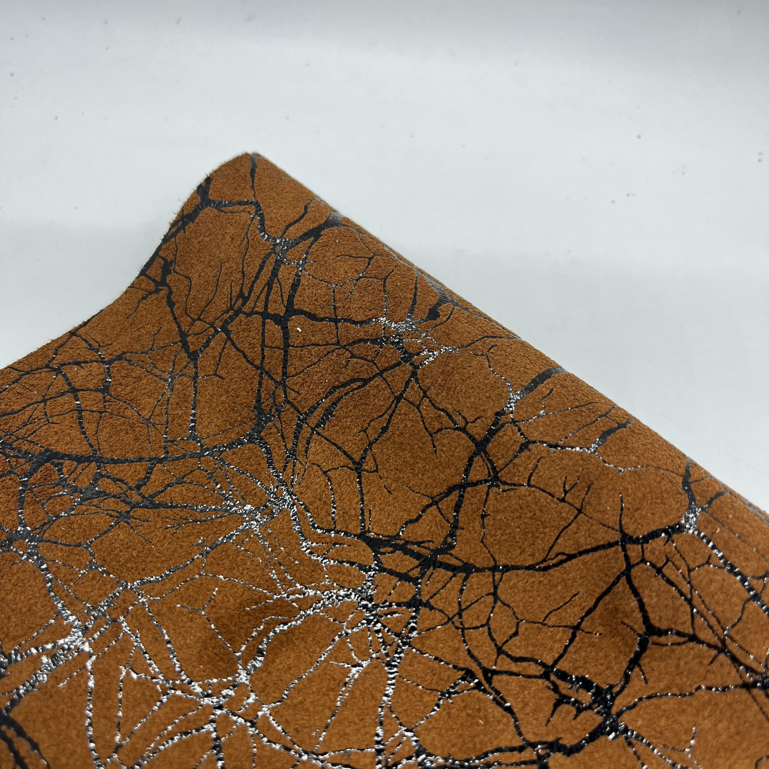 Black Fulmine on Copper Cow Suede - Rainbow Leather