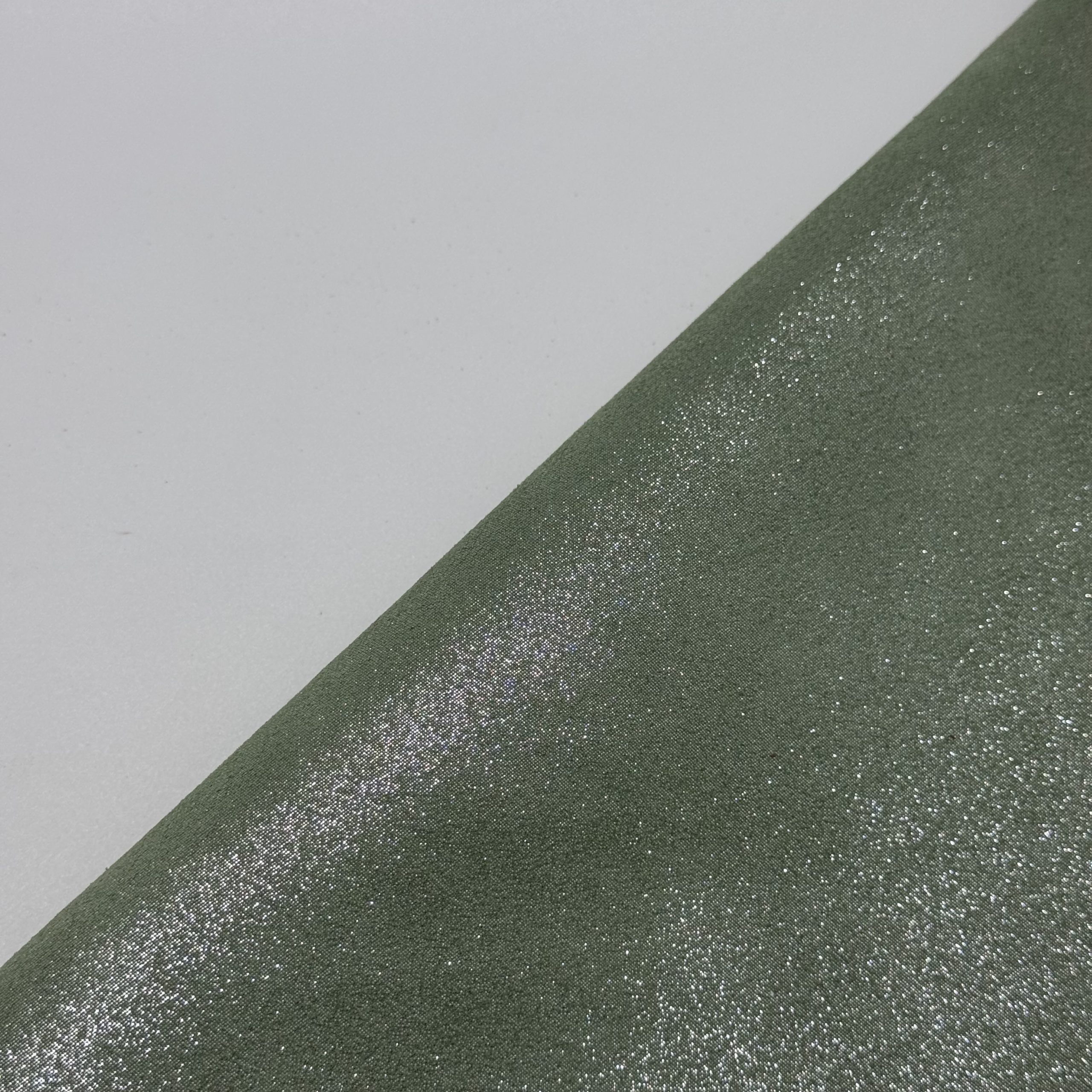 Silver Micro Point on 0611 Sage Cow Suede - Rainbow Leather